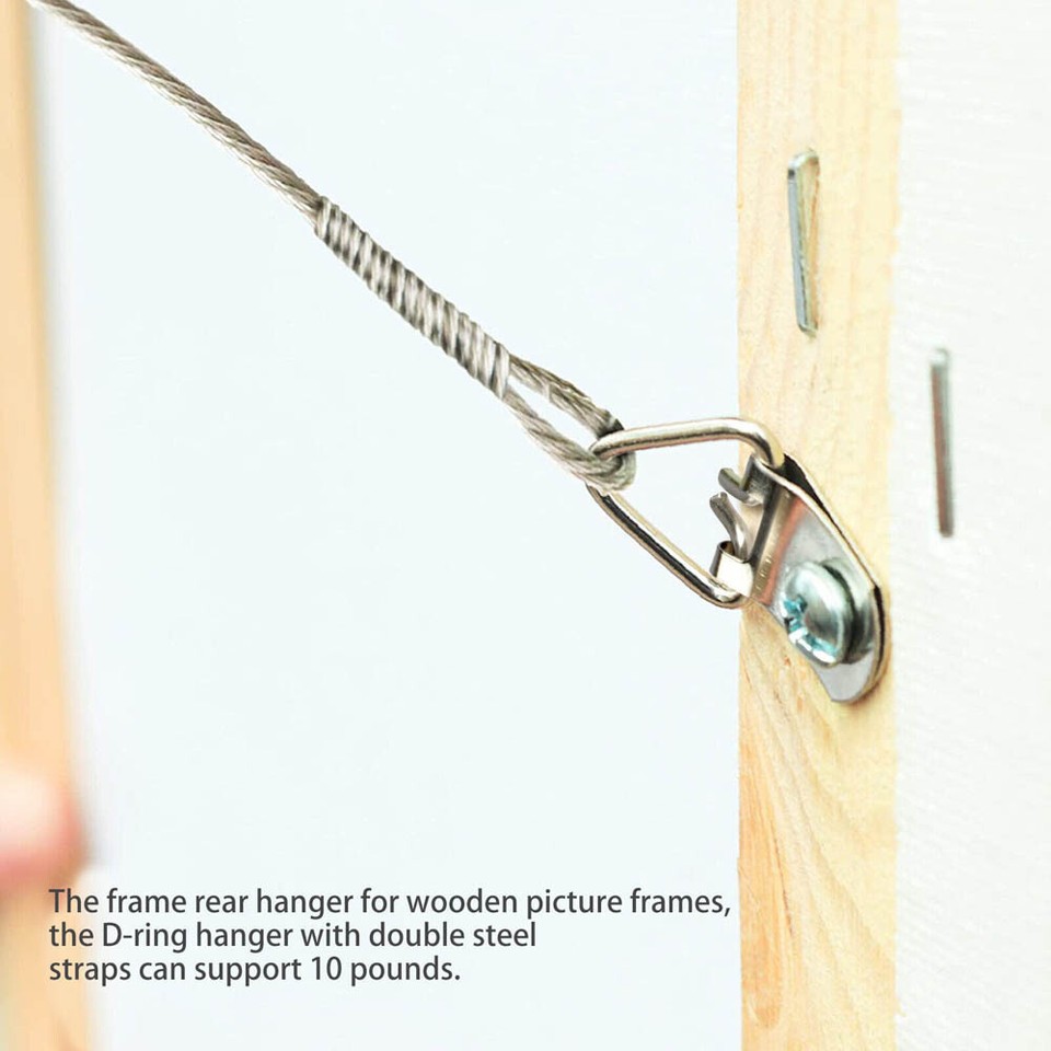 100/200Pcs Metal D Ring Picture Frame Hangers w/ Screws Photo Hanging ...