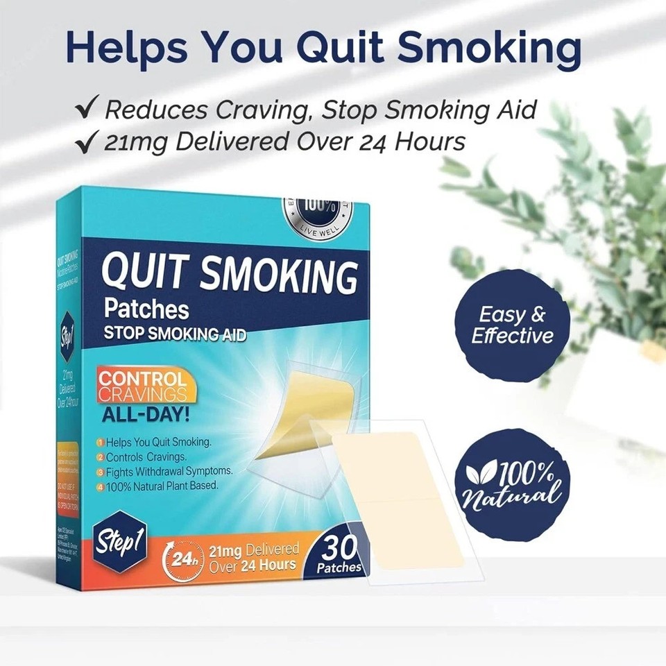 21mg Step 1 Nicotine Patches - 30 Count, Stop Smoking Aid, Quit Smoke ...