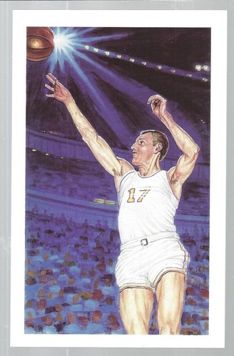Jim Pollard Capital Basketball Center Court Art Post Card 1992 #211 S-2 ...