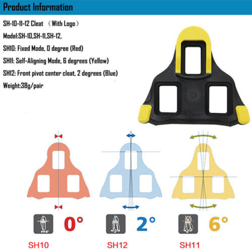 1Pair Shimano SM-SH12 Cleat Set 2 Degrees Float SPD-SL Road Bike Pedal ...