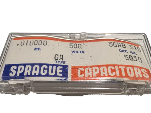3X vintage sprague capacitors .010000-mf type GA 500 V volts 5030 5GAB ...