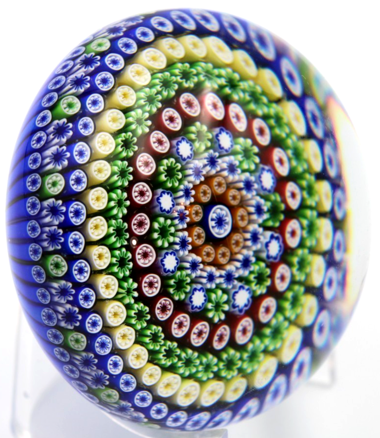 Beautiful BACCARAT Concentric NINE Ring Millefiori Art Glass Crystal ...
