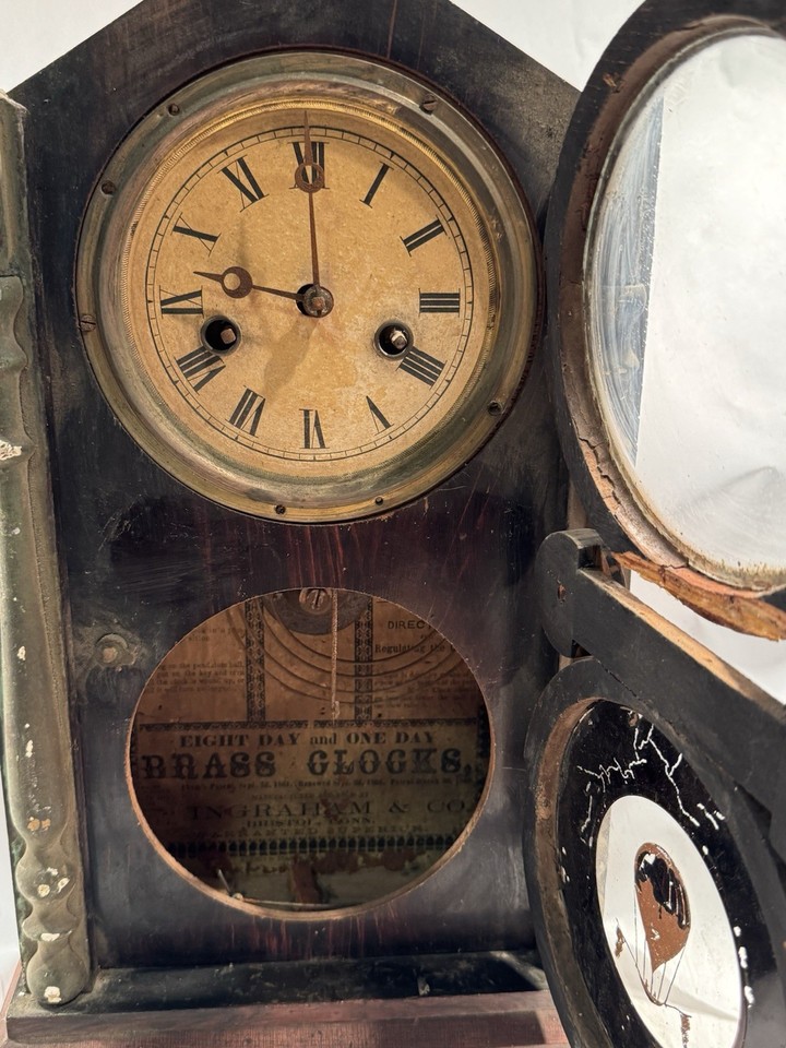 Antique Ingraham Parlor Mantel Clock Project- “Doric” Model | eBay