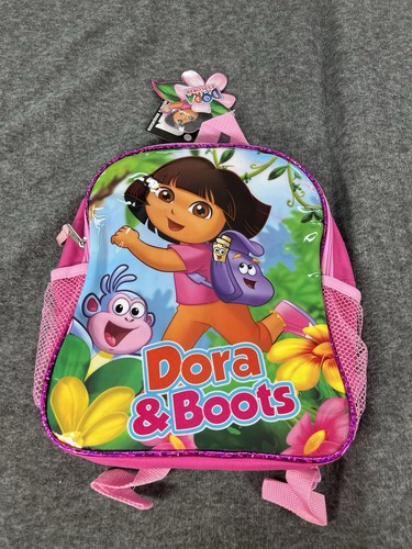 Dora the Explorer & Boots Small Pink Preschool Backpack 9"x12" NWT | eBay