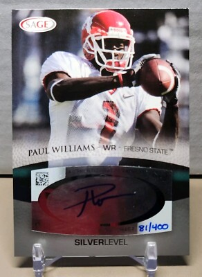Paul Williams- 2007 SAGE Silver AUTO NFL ROOKIE CARD RC /400 Titans | eBay