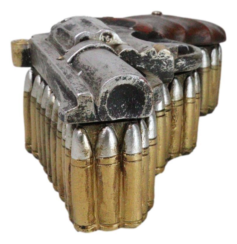 Rustic Old World Western Country Cowboy Gun Pistol With Bullets Trinket ...