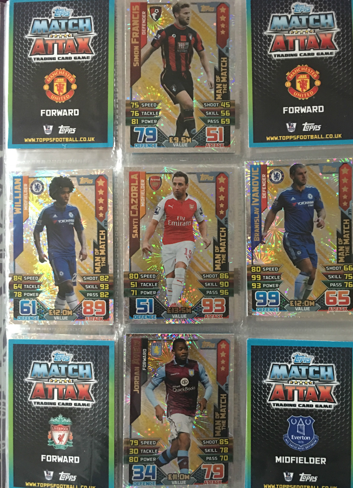 Match Attax Attack 2015 2016 15 16 Choose Missing Man of the Match MOTM ...
