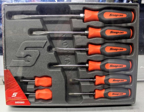 Snap-on 8pc Red Hard Handle Instinct Screwdriver Set SHDX80R for sale ...