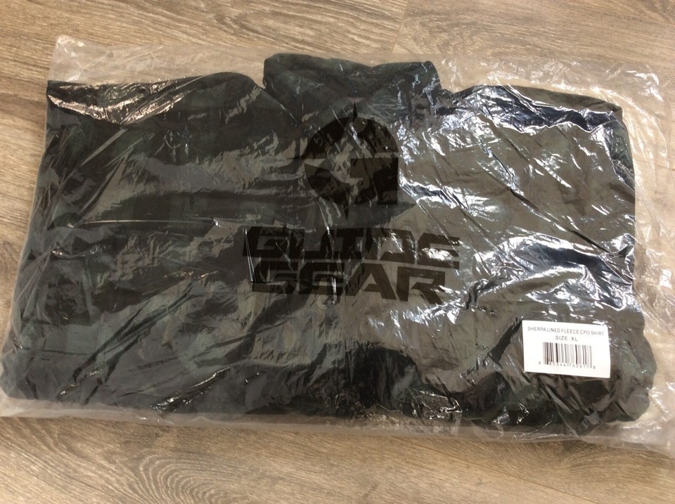 Guide Gear Mens Sherpa Lined Fleece CPO Shirt Green Black Buffalo Plaid ...