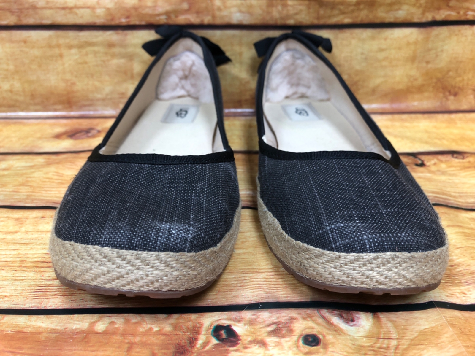 UGG Indah Espadrille Canvas Slip On Flats Shoes Bow W… - Gem