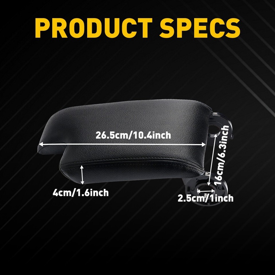 Black PU Leather Armrest Center Console Lid Cover For BMW E46 3 Series ...