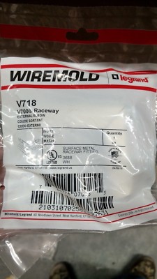 Wiremold V718 700 Series Outside Elbow Fitting, Ivory **Free Shipping ...