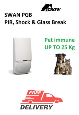 CROW Motion detector SWAN PGB Immunity animals 25kg 15m glass Shock PIR ...