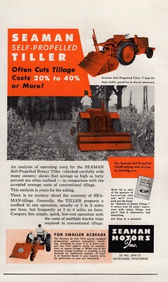 1954 Seaman Self-Propelled Tiller Tractor Original Color Ad | eBay