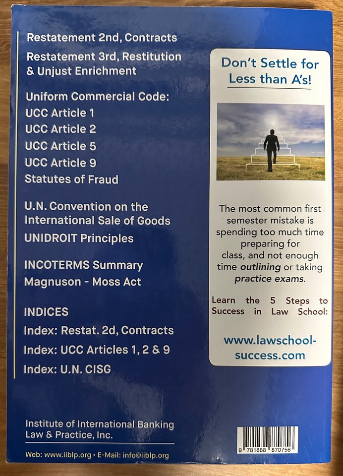 Contracts Texts: Restatement 2d Contracts, UCC Article 2 and CISG 6th ED | eBay