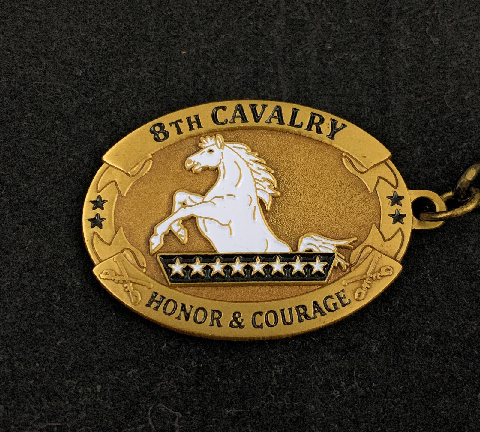 🌟US Army 8th Cavalry Regiment Brass Keychain, 8th Cav Honor & Courage ...