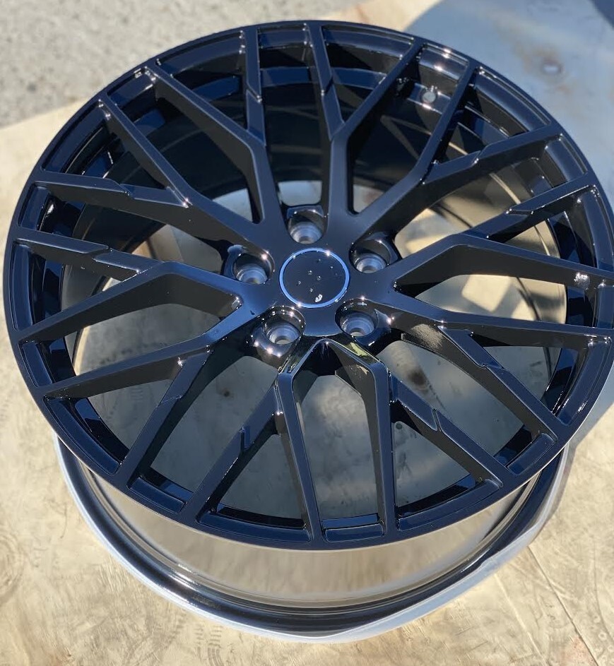 19" Wheels For Audi A4 A5 S4 A6 A8 VW Passat 19x8.5 5x112 Gloss Black ...