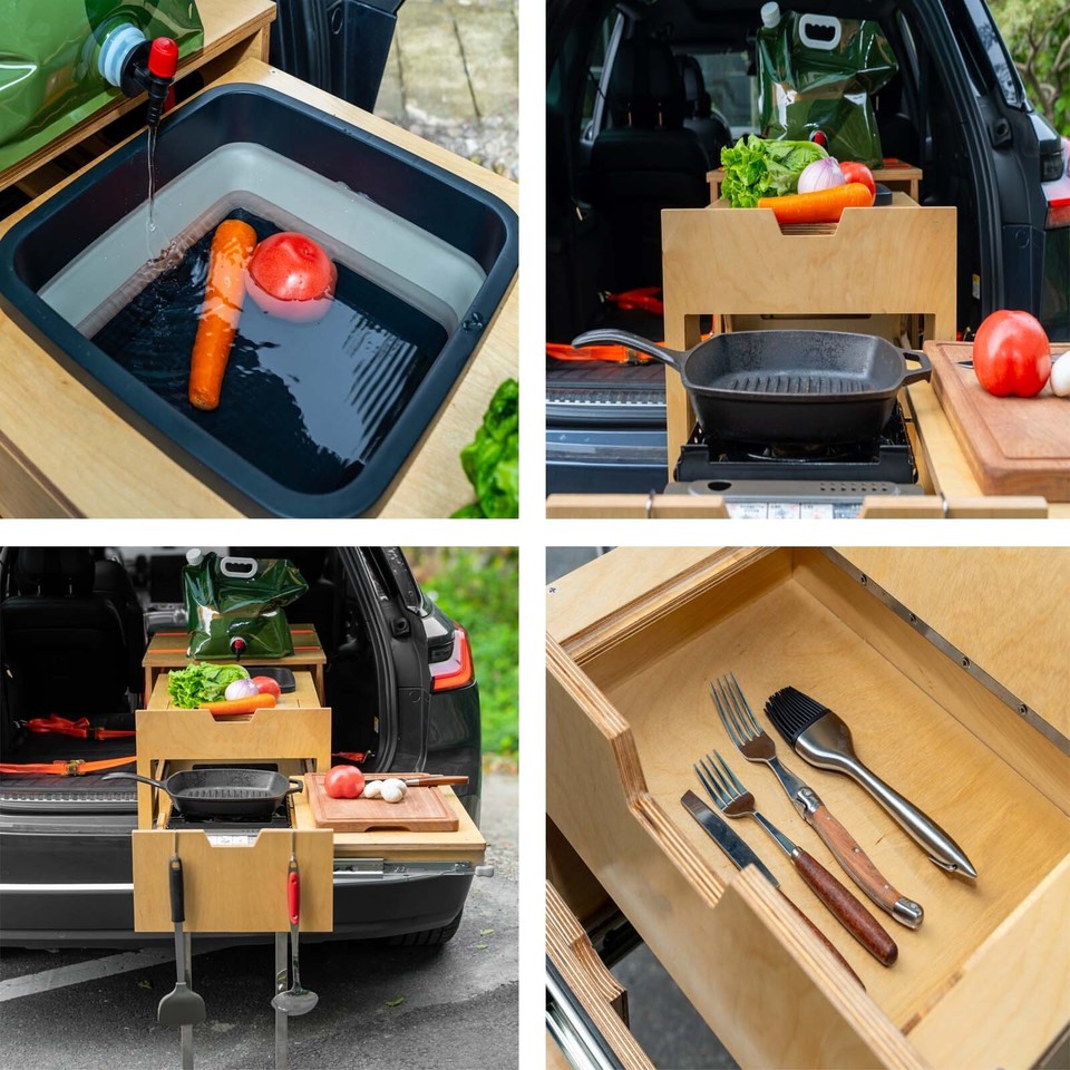 XK Overland Kitchen Box WD711 All-in-One Camping with Washing, Chopping ...