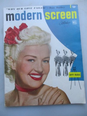 Modern Screen - Movie Fan Magazine - September 1949 Issue Betty Grable ...