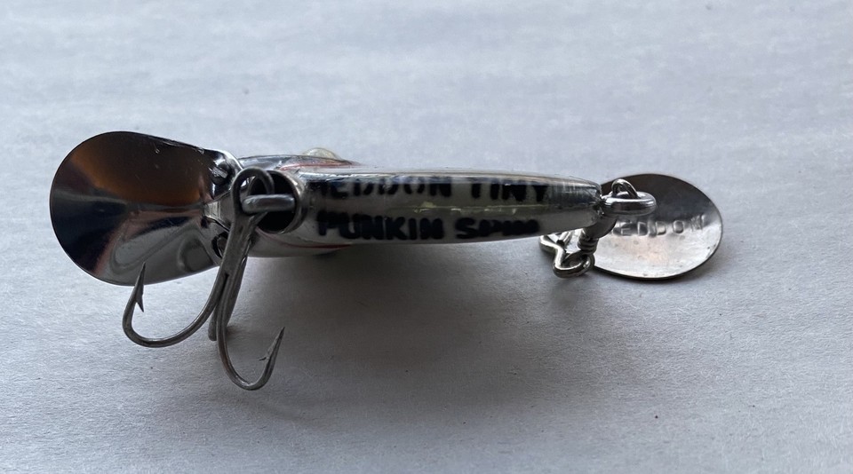 Vintage HEDDON TINY PUNKIN SPIN Lure Special Stormy Silver/Cream | eBay