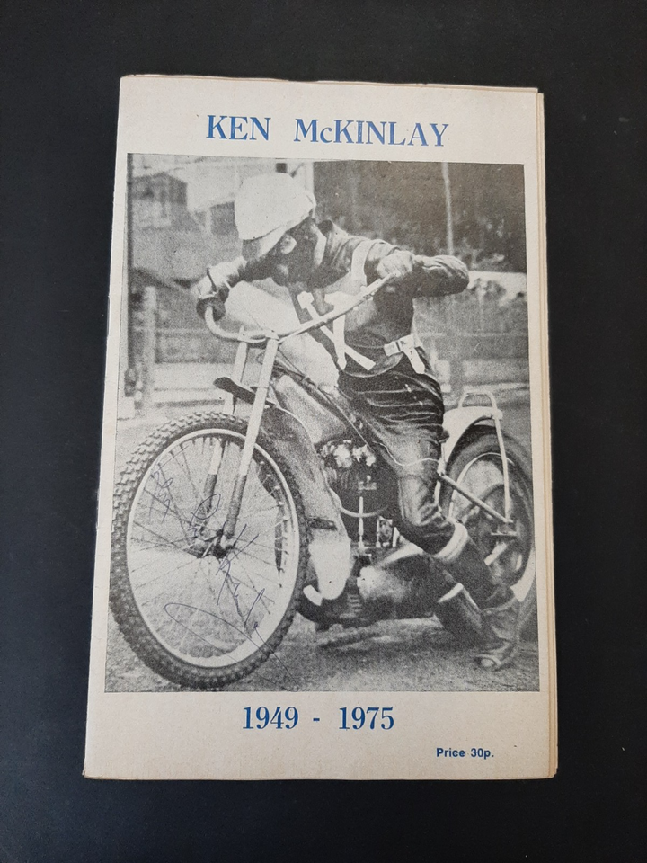 Speedway programme Scunthorpe 1976 Ken McKinlay Testimonial & Souvenir ...