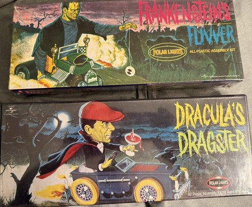 Frankenstein Flivver And Dracula Dragster Model Kits - Sealed - 1999 ...