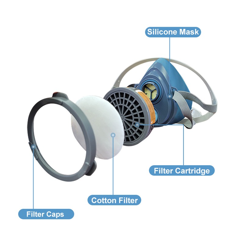 Half Face Gas Mask Respirator Painting Spraying Respirator Facepiece Reusable UK | eBay UK