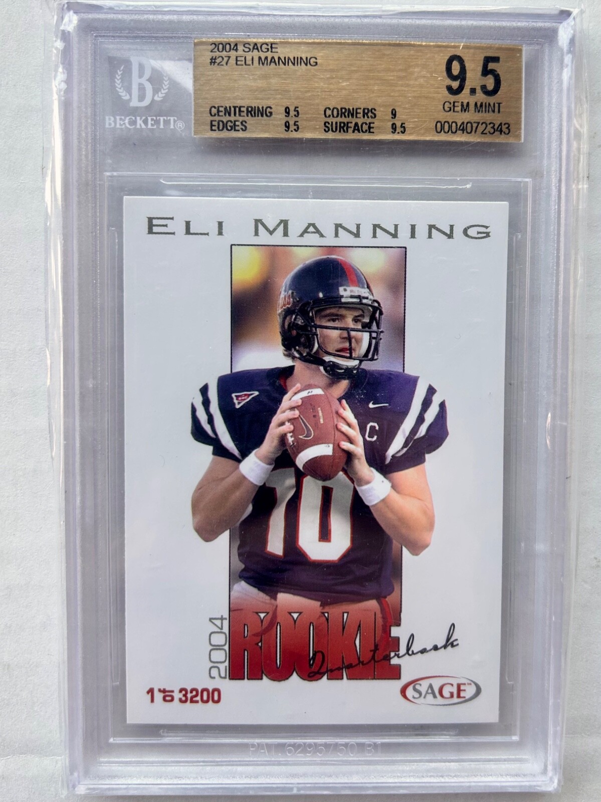 2004 SAGE - Eli Manning #27 /3200 (RC) for sale online | eBay
