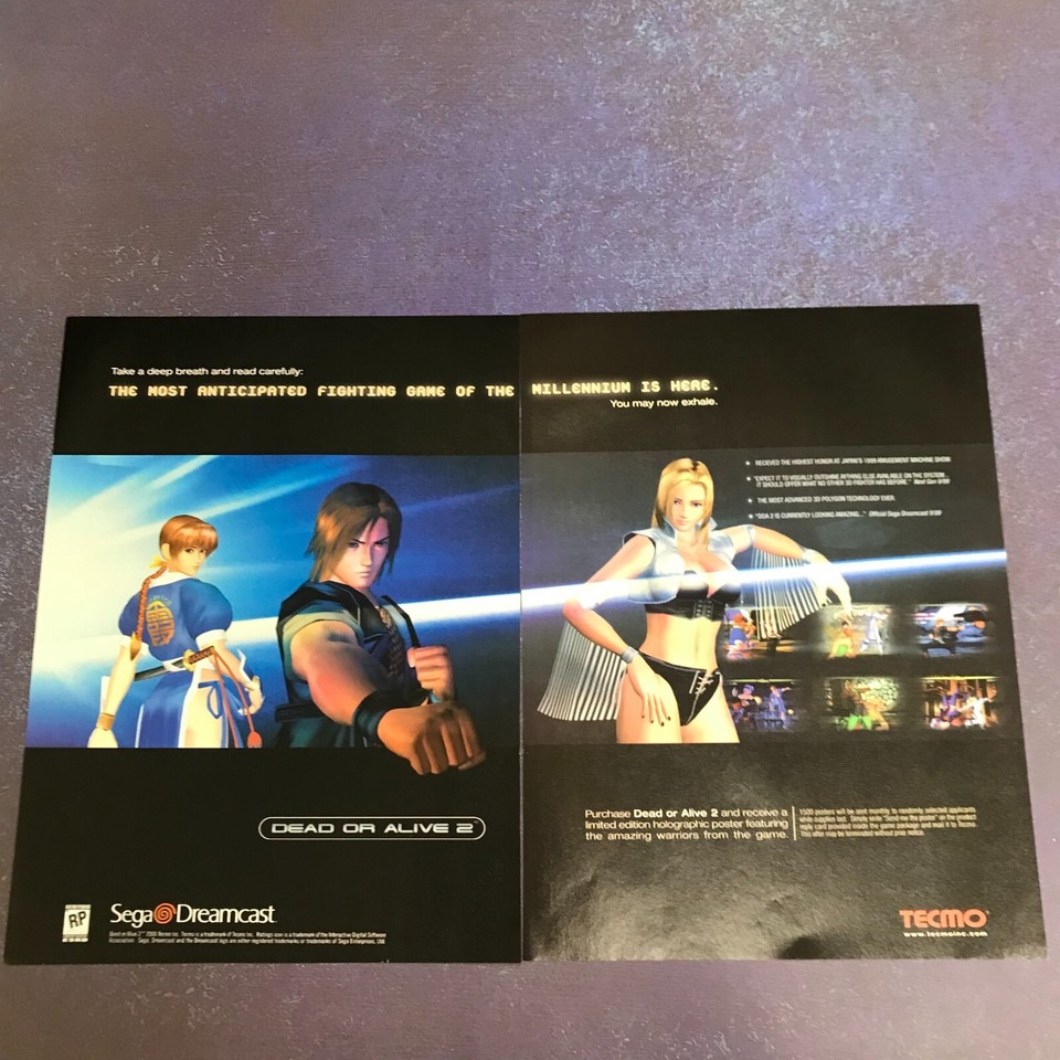 2000 Dead or Alive 2 DOA2 Retro Video Game PRINT AD Fighting Japanese ...