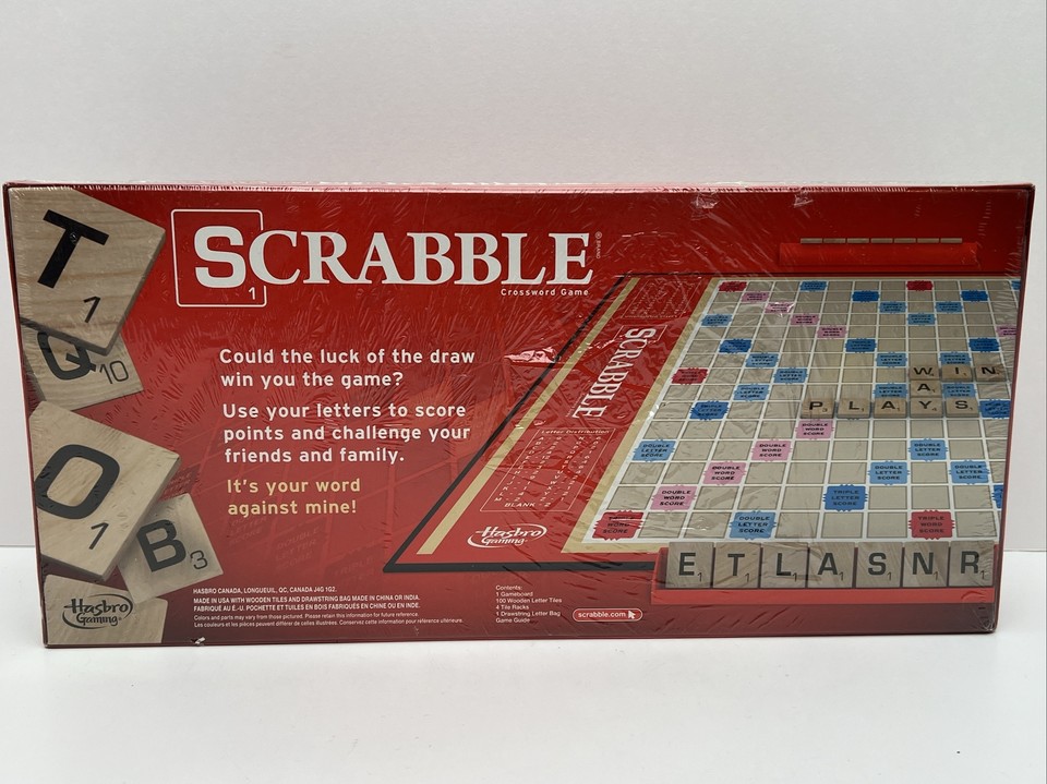 Hasbro Original SCRABBLE Board Game (Crossword Game) - NEW Sealed Free ...