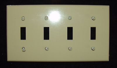 4 Four Gang Toggle Light Switch Cover Wall Plate Ivory/Almond | eBay