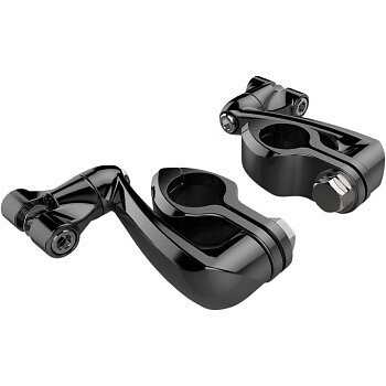 Ciro 4" Extended Black Engine Guard Highway peg Hingless Mounting Clamp ...