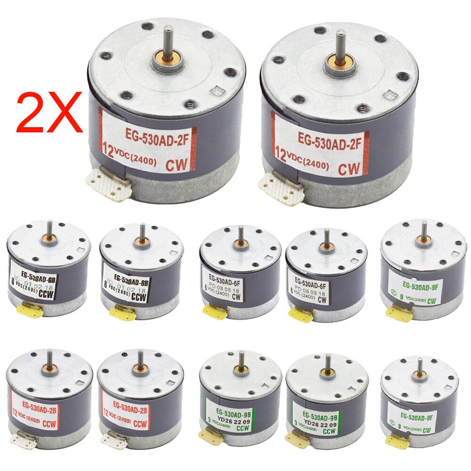 2PC 530 Motor DC 6V 9V 12V 2400RPM-EG-530AD-2B/2F Micro-motor CW/CCW ...