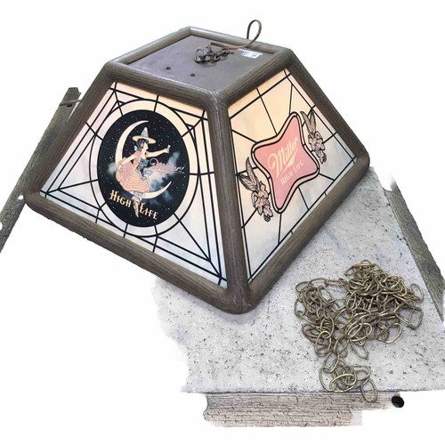 Vtg 1985 MILLER HIGH LIFE BEER GIRL ON THE MOON Hanging Poker Pool ...