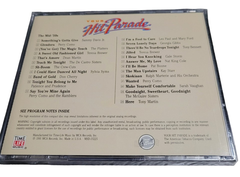Your Hit Parade The Mid '50's CD 1991 Pop Time Life Factory Sealed | eBay