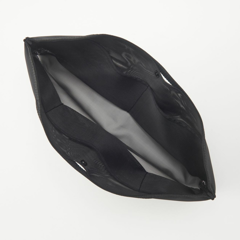 (SELECT) MUJI Light and durable NYLON MESH BAG ORGANISER black gray A4 ...