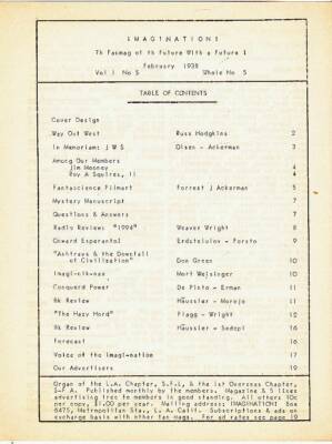 1938 page from IMAGINATION #5 fanzine - FORREST ACKERMAN COLLECTION. | eBay