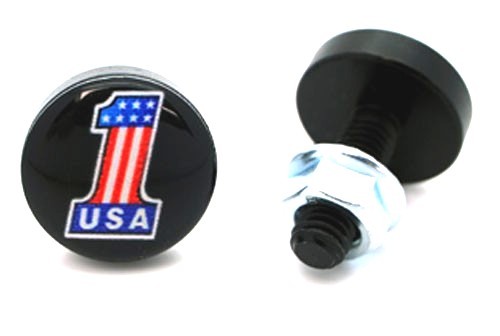 2 Black Billet Aluminum - Custom License Plate Frame Tag Bolts - "USA ...