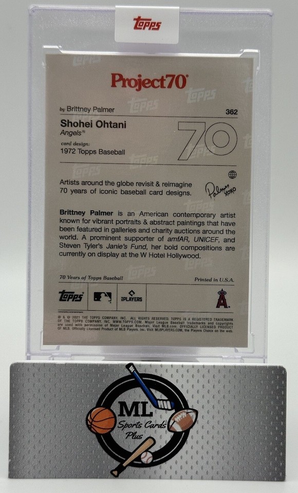 2021 TOPPS PROJECT 70 #362 SHOHEI OHTANI by BRITTNEY PALMER Print Run ...