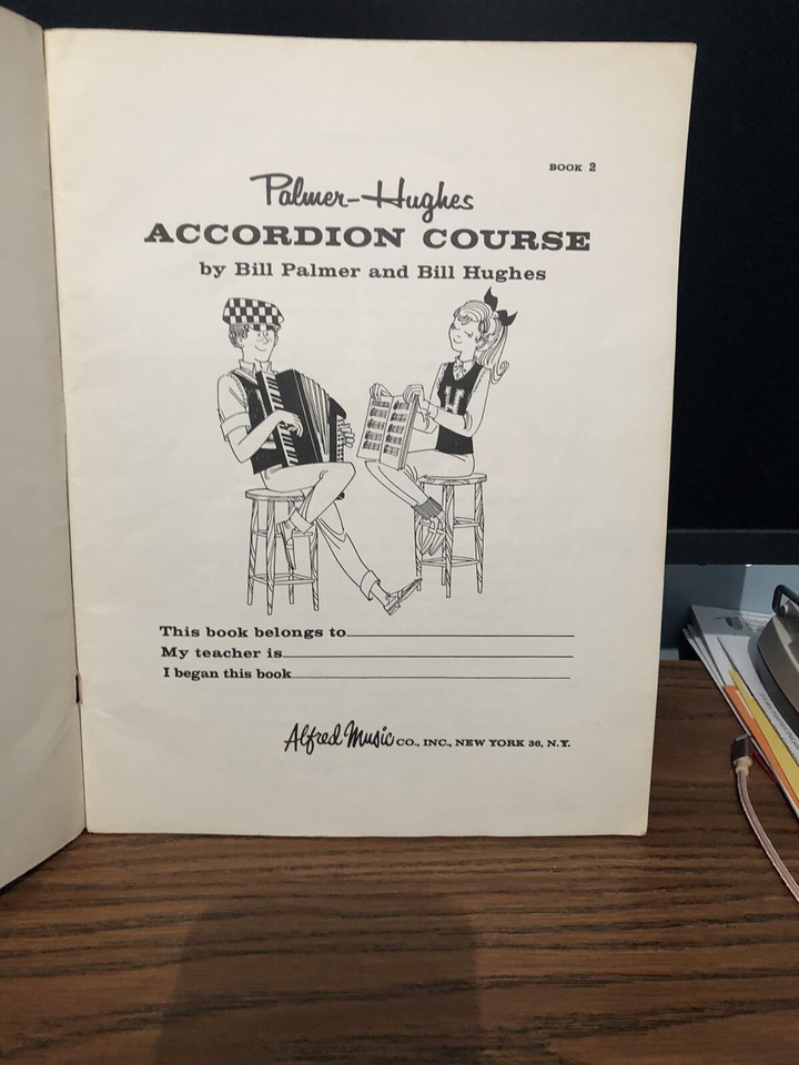 1952 Palmer-Hughes Accordion Course Vtg Graphic Sheet Music Book ...