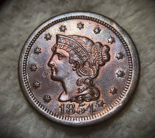 1854 braided hair large cent | eBay