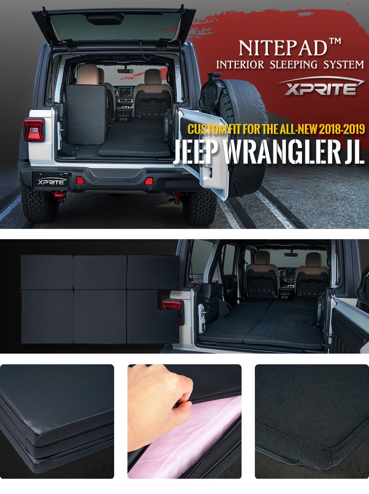 Black NitePad Premium Portable Sleeping Cushion Pad for 18-26 Jeep ...