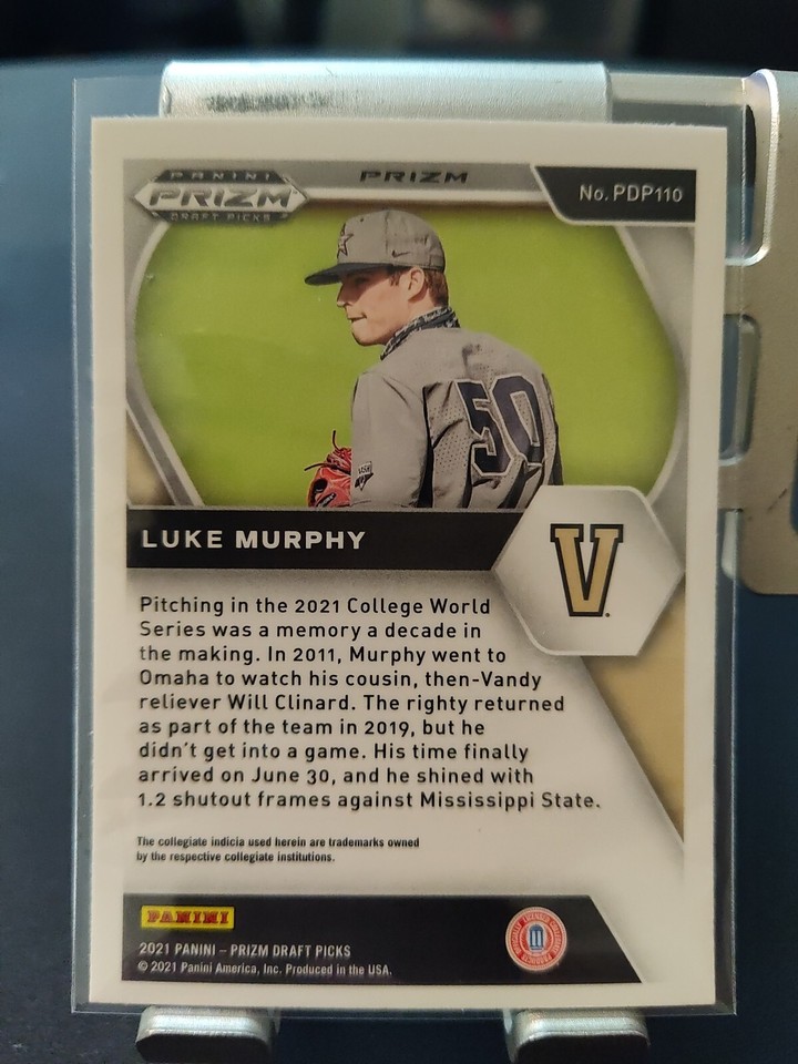 Luke Murphy Panini Prizm Draft Picks Green Parallel Pulsar Card | eBay