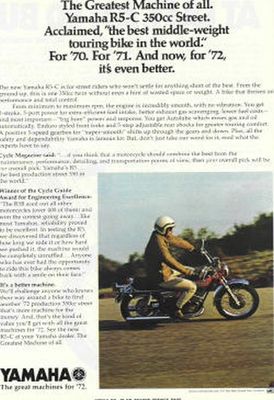 1972 YAMAHA R5-C 350 Original Color Motorcycle Ad R5C | eBay