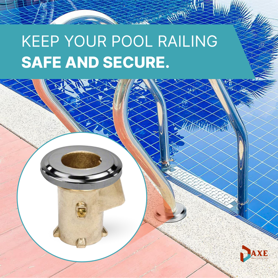 Anchor & Escutcheon Pool Rail Set, 4-Inch Anchor for 1.90-Inch Outer ...