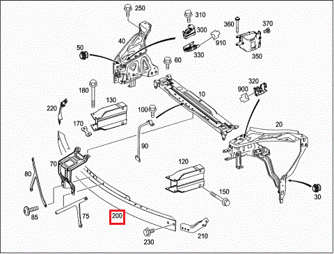 NEW GENUINE MERCEDES BENZ C CLASS W204 FRONT BUMPER REINFORCER ...