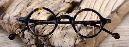 Vintage Round Tortoise Eyeglass Frames Acetate Full Rim Glasses Eyewear ...