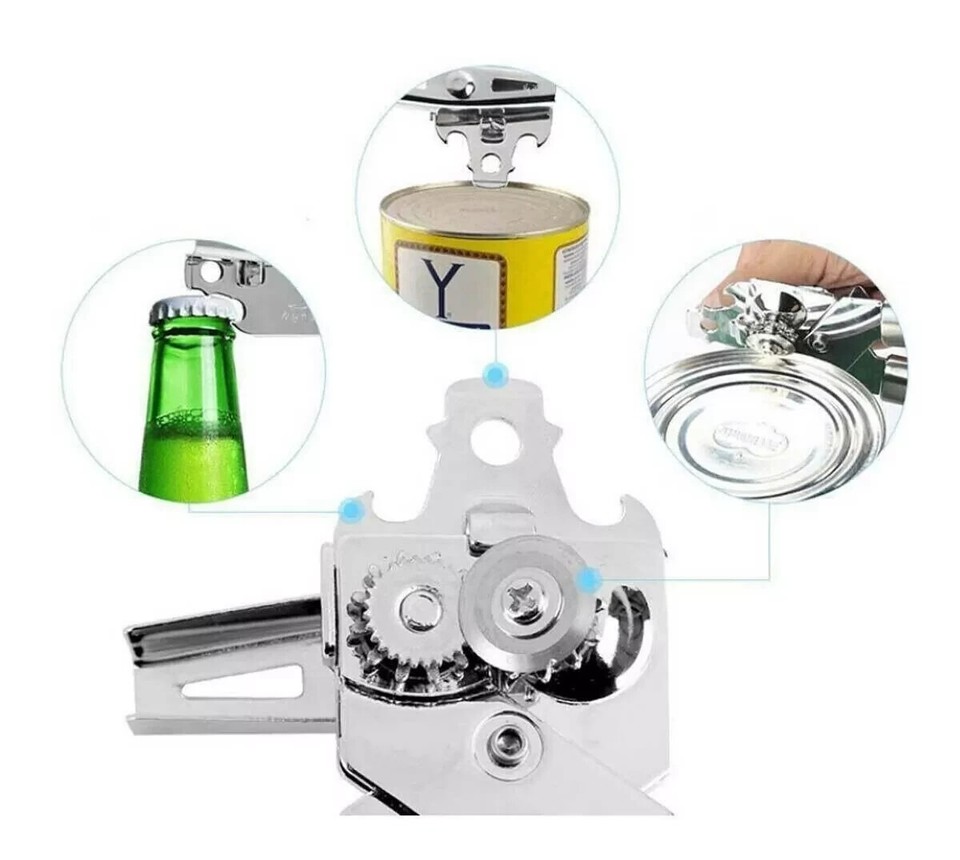Heavy Duty Can Opener Smooth Edge Manual Stainless Steel Handy Easy ...