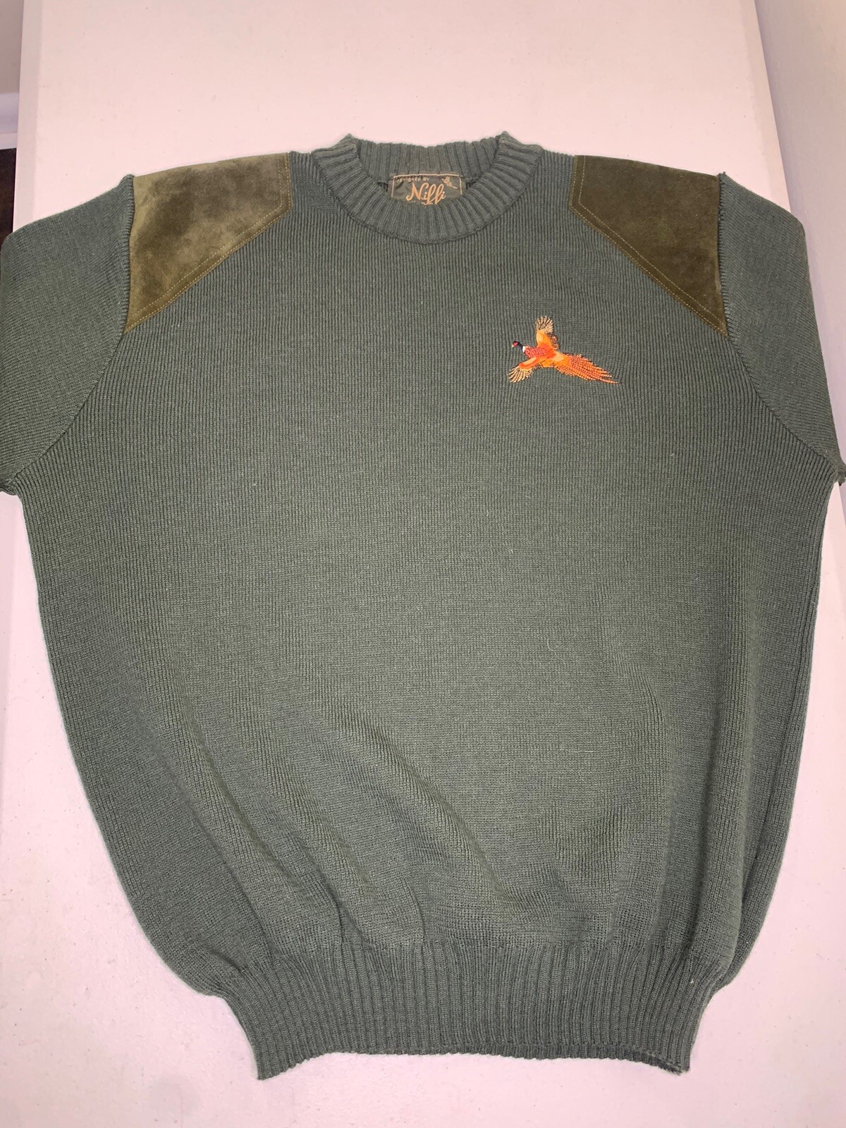 Niffi Shooting Sweater Suede Elbow Shoulder Patches S… - Gem