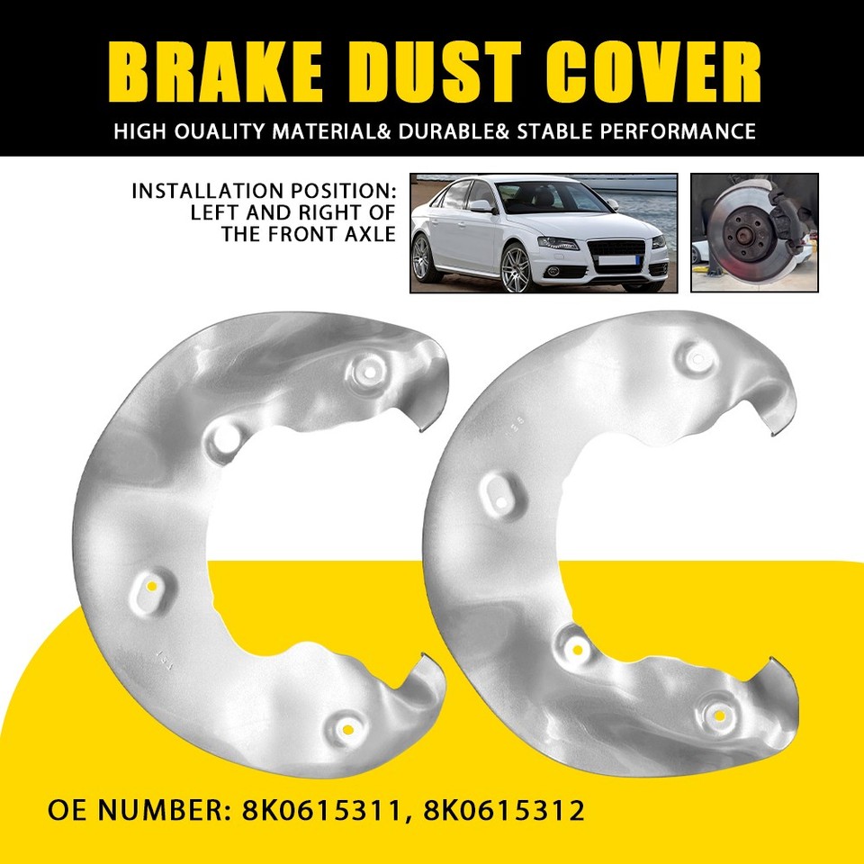 PAIR FRONT BRAKE DISC DUST COVER BACK PLATE SHIELD FOR AUDI A4 A5 A6 A7 ...